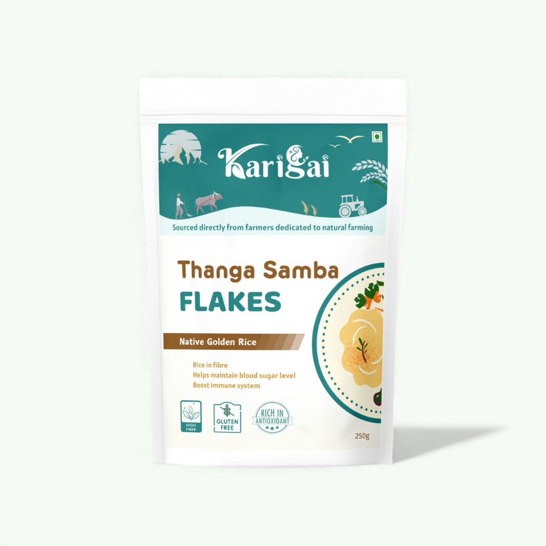 Karigai Thanga Samba Flakes | Golden Heritage Rice Flakes 250g